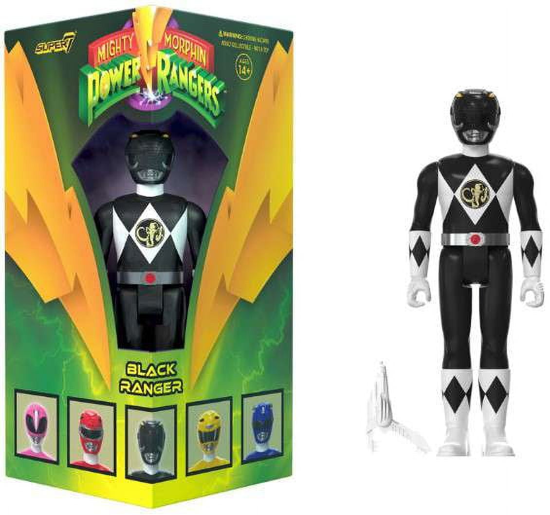 Power Rangers Mighty Morphin Black Ranger Action Figure (Triangle Box ...