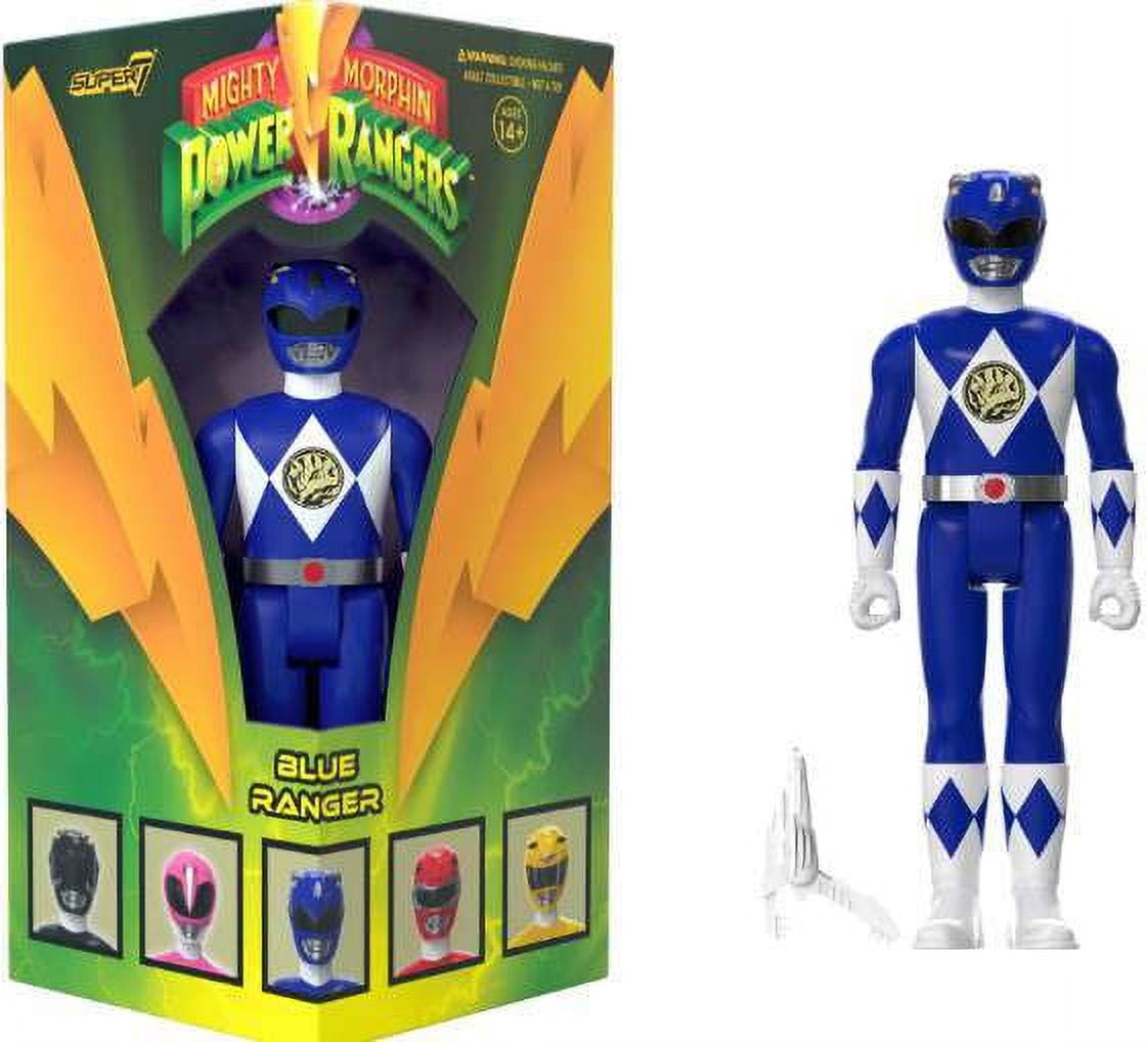 Power Rangers Mighty Morphin Blue Ranger Action Figure (Triangle Box ...