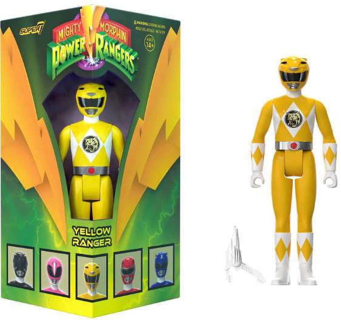 Power Rangers Mighty Morphin Yellow Ranger Action Figure (Triangle Box ...