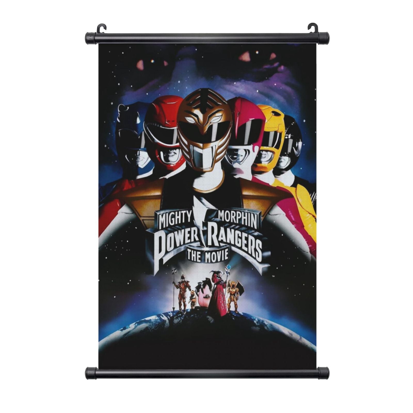 Power Rangers Movie Black Plastic Shaft Hanging Poster Decor Canvas ...