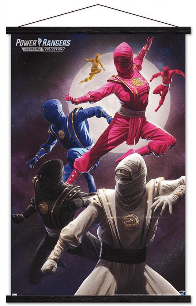 Power Rangers - Ninja Wall Poster with Wooden Magnetic Frame, 22.375" x ...