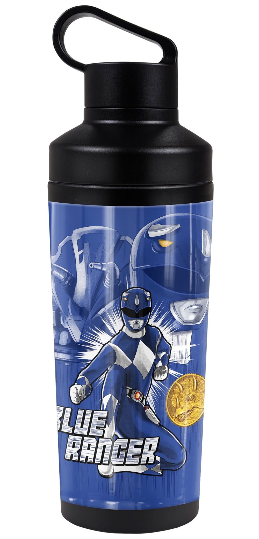 Power Rangers Official Blue Ranger 18 oz Insulated Water Bottle, Leak ...