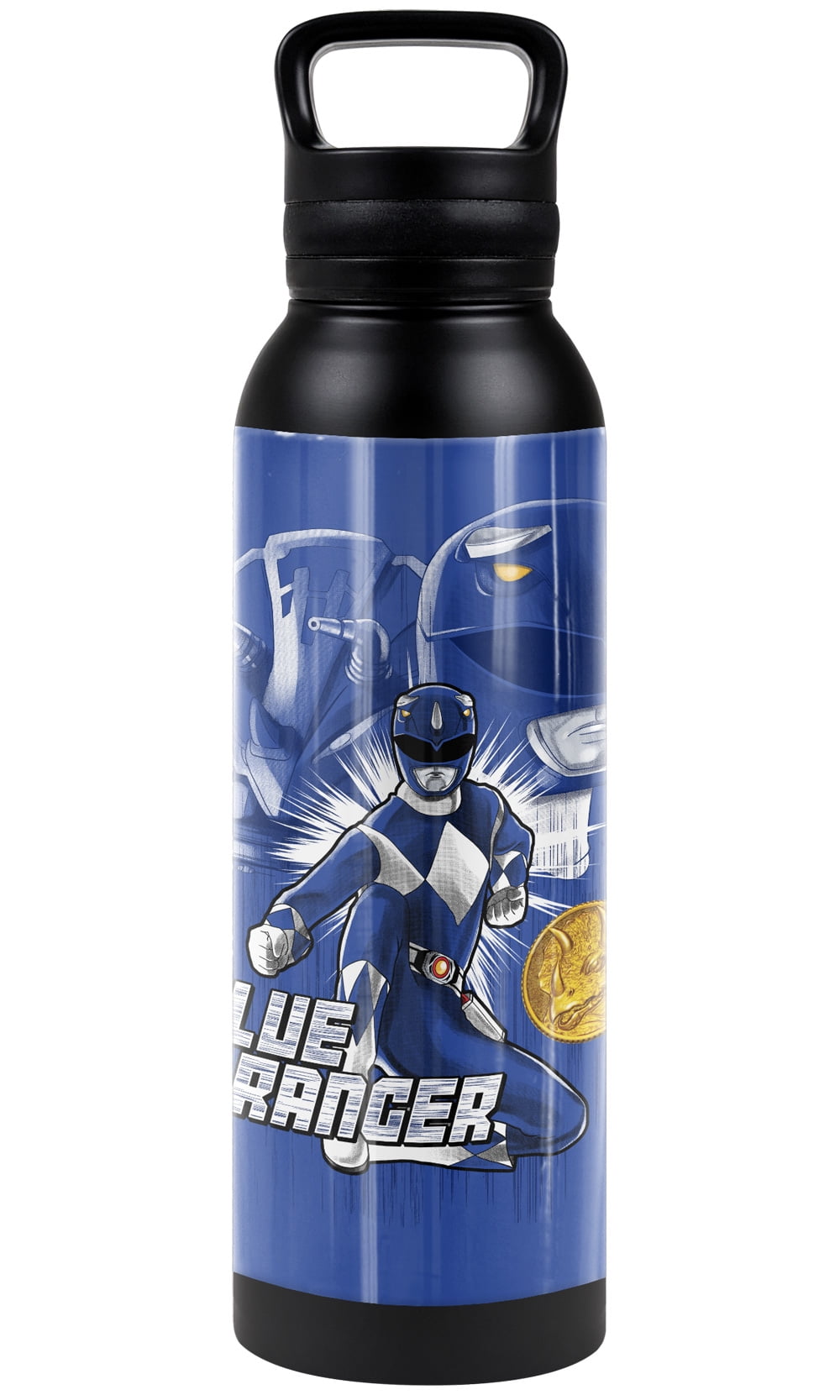 Power Rangers Official Blue Ranger 24 oz Insulated Canteen Water Bottle ...