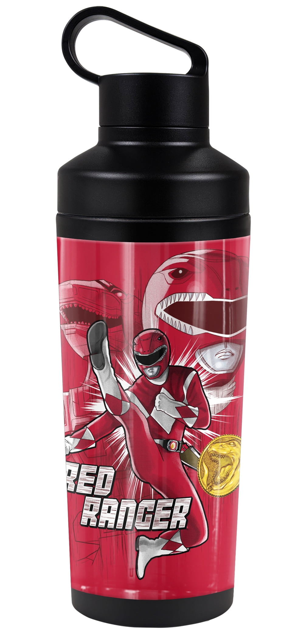 Power Rangers Official Red Ranger 18 oz Insulated Water Bottle, Leak ...