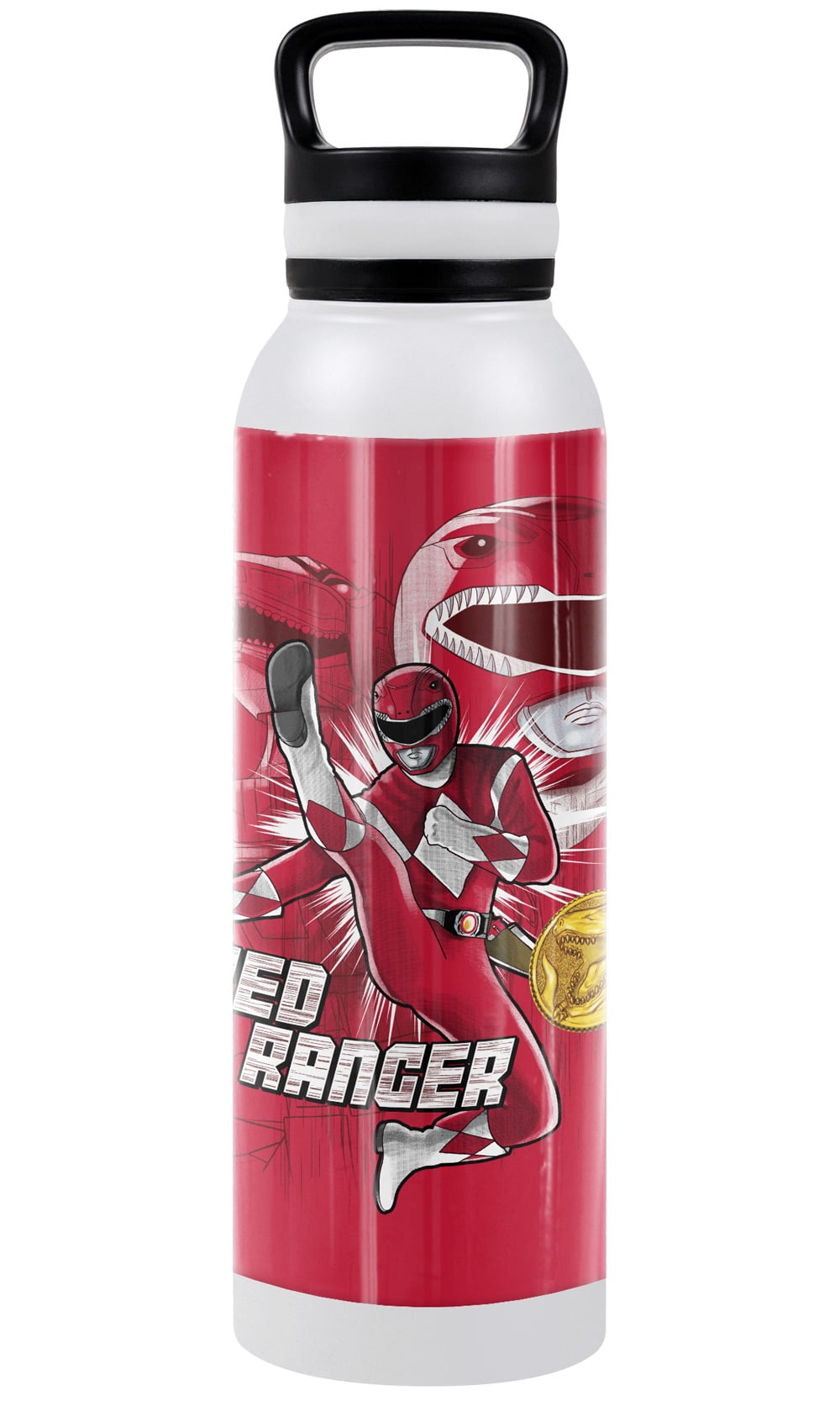 Power Rangers Official Red Ranger 24 oz Insulated Canteen Water Bottle ...