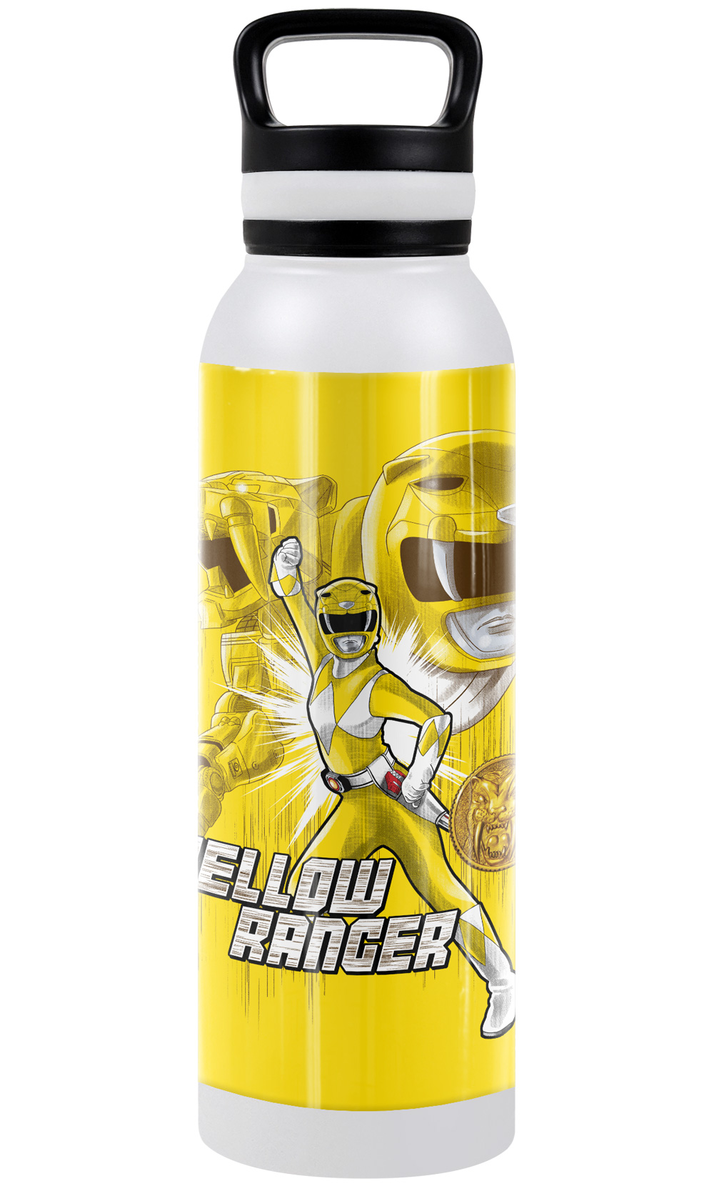 Power Rangers Official Yellow Ranger 24 oz Insulated Canteen Water ...