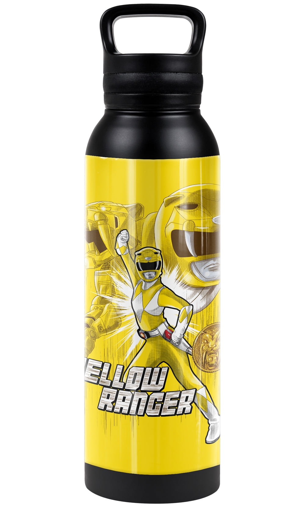 Power Rangers Official Yellow Ranger 24 oz Insulated Canteen Water ...