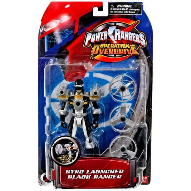Power Rangers Operation Overdrive Gyro Launcher Black Ranger Action ...