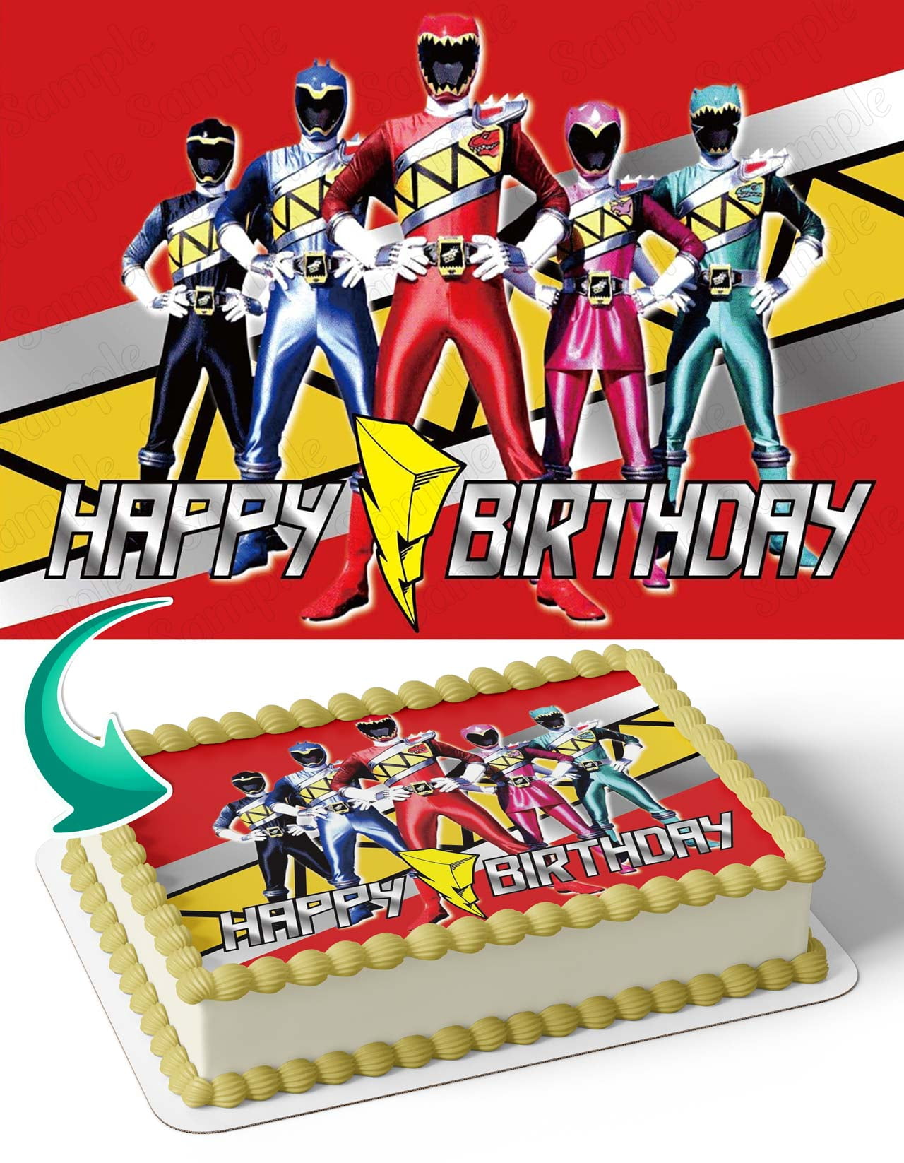 Power Rangers PWR Edible Image Cake Topper Personalized Birthday Sheet ...