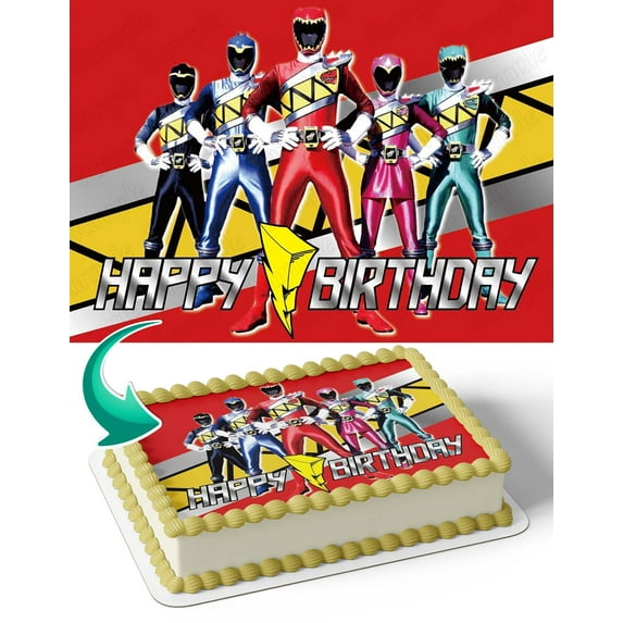 Power Rangers PWR Edible Image Cake Topper Personalized Birthday Sheet ...