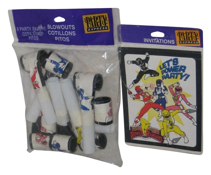 Power Rangers Party Express (1994) Invitations & Party Favor Blowouts ...