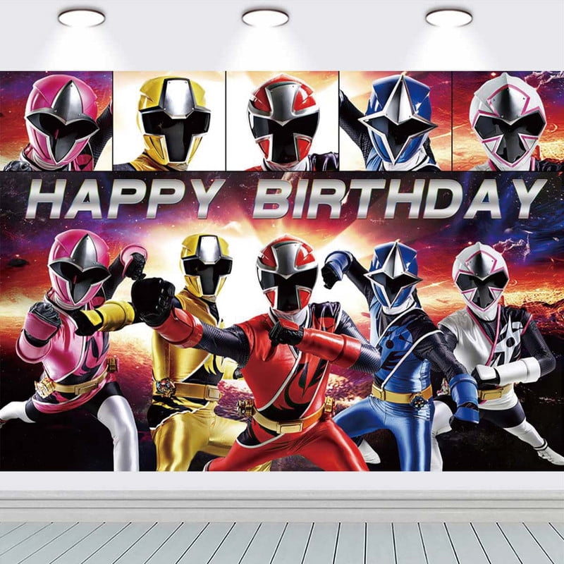 Power Rangers Party Supplies Birthday Decorations Post Backdrop Banner ...