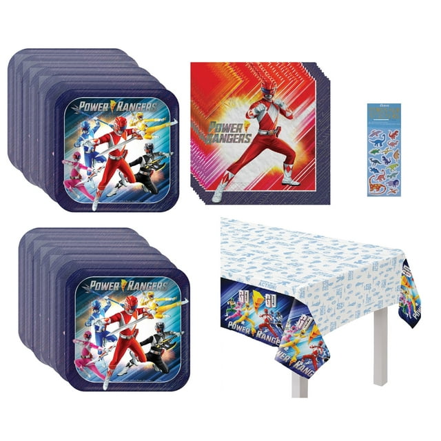 Power Rangers Party Supplies Bundle includes 16 Lunch Paper Plates, 16 ...