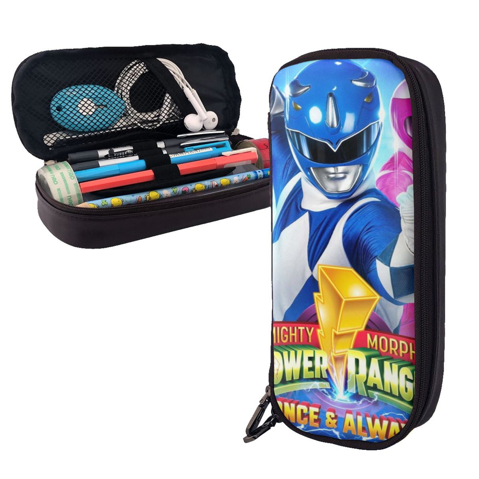 Power Rangers Pencil Case Brown Leather Pen Bag Stationery Pouch Holder ...