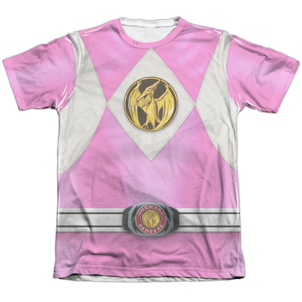 Power Rangers Men's Pink Ranger Emblem Sublimation T-shirt White ...