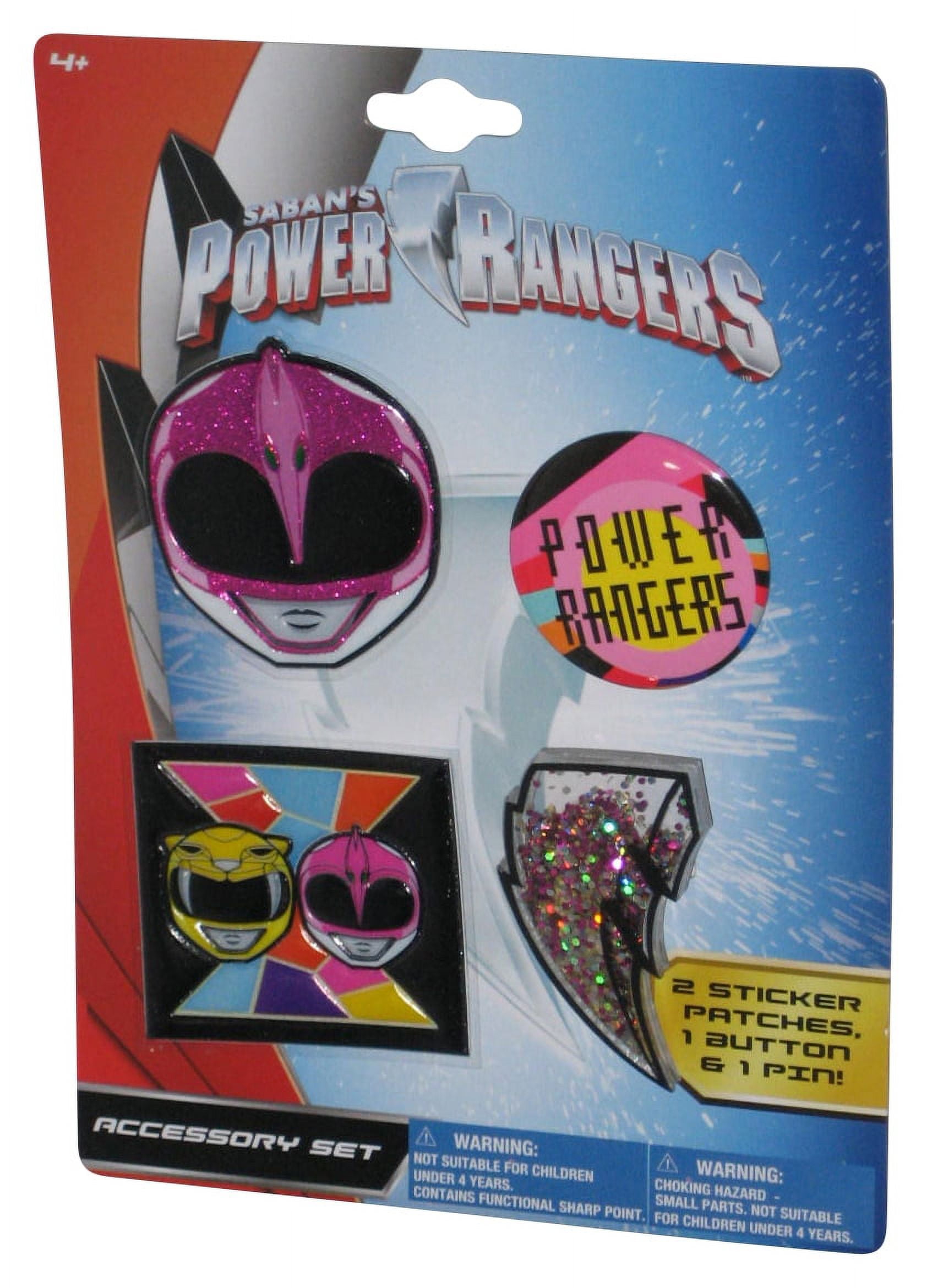 Power Rangers Pink Ranger Sticker Patch Button Pin Set - Walmart.com