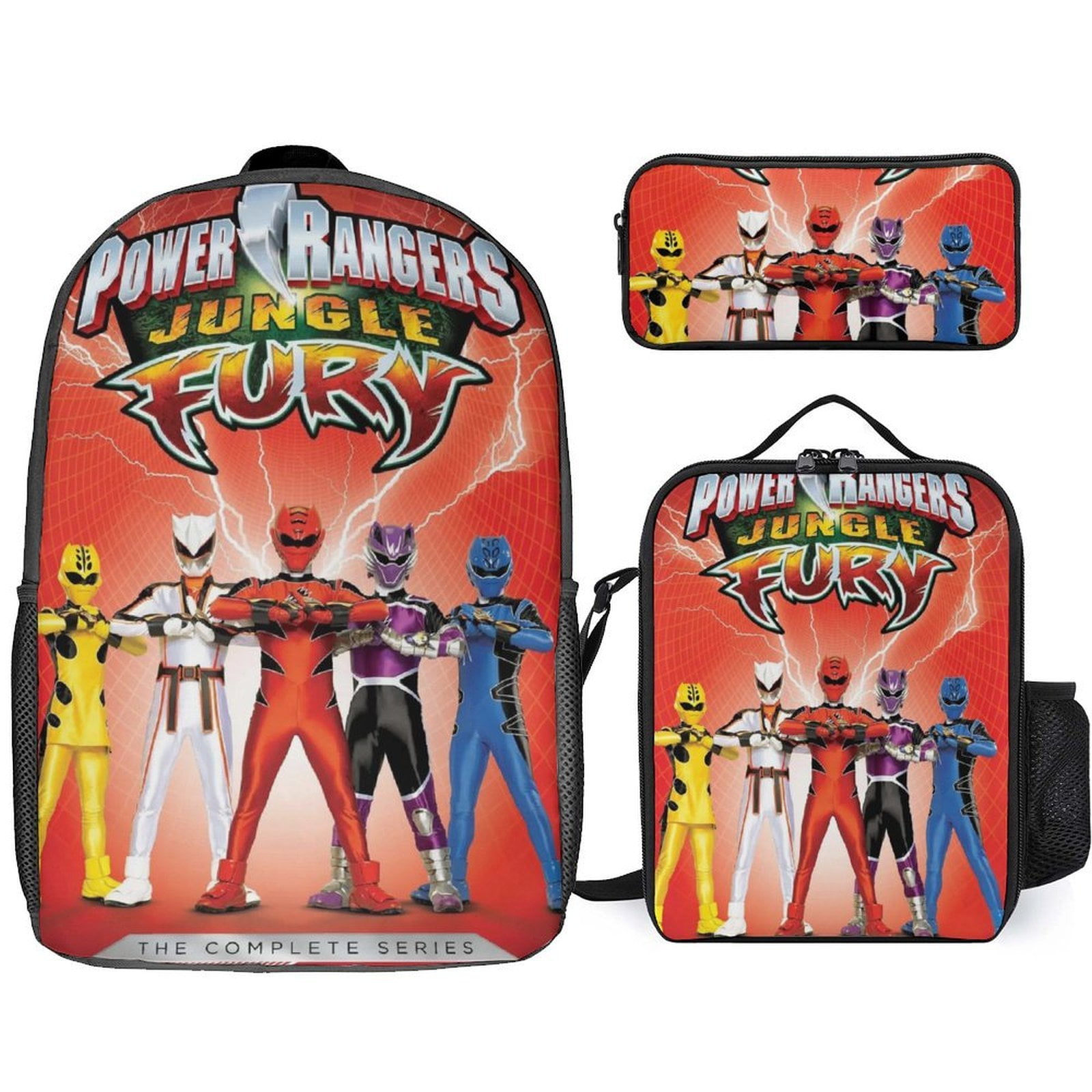 Power Rangers Poster Laptop Backpack With Pencil Case Lunch Bag 3 ...