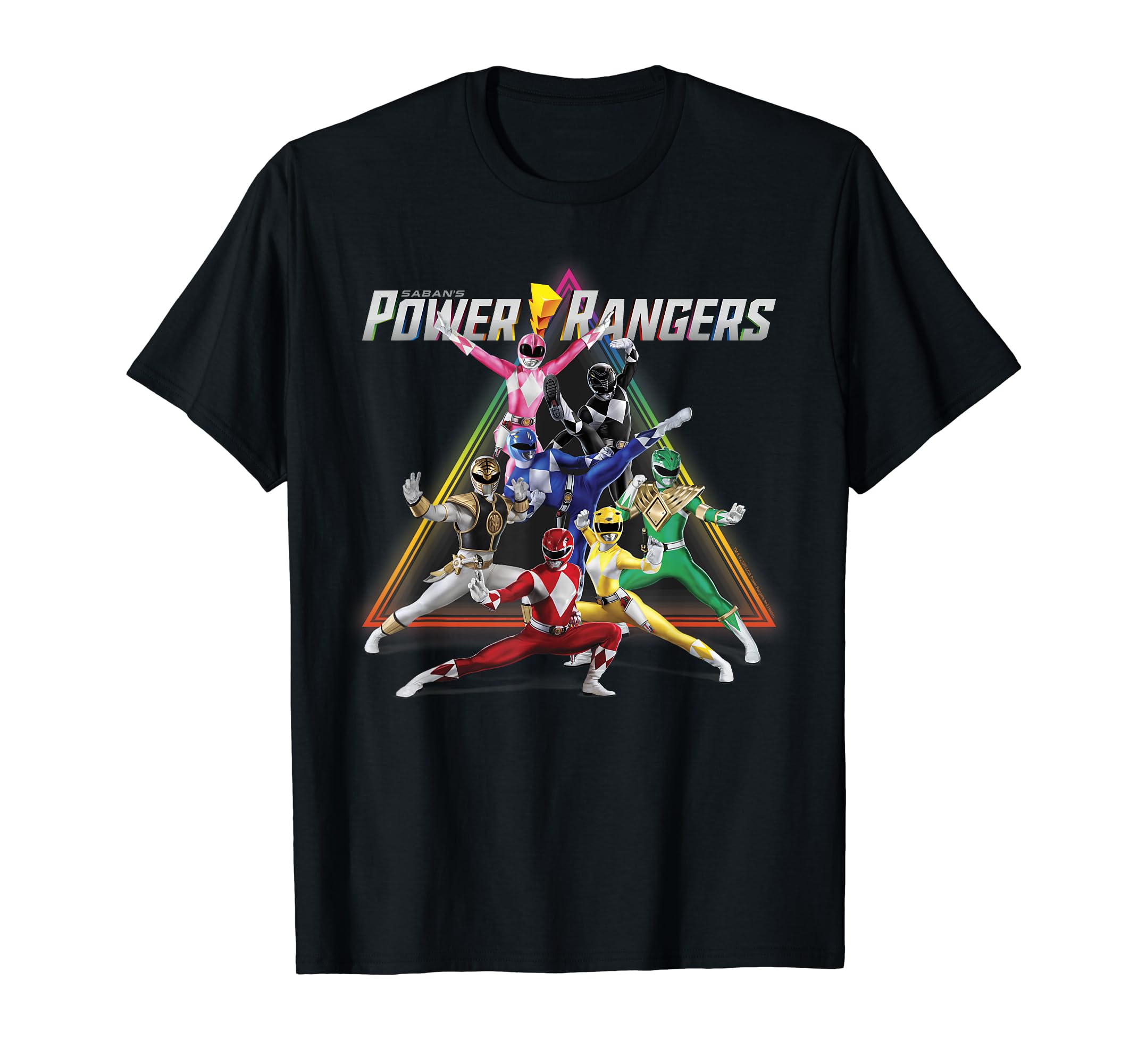Power Rangers Rainbow Pyramid Retro Action Portrait T-Shirt - Walmart.com