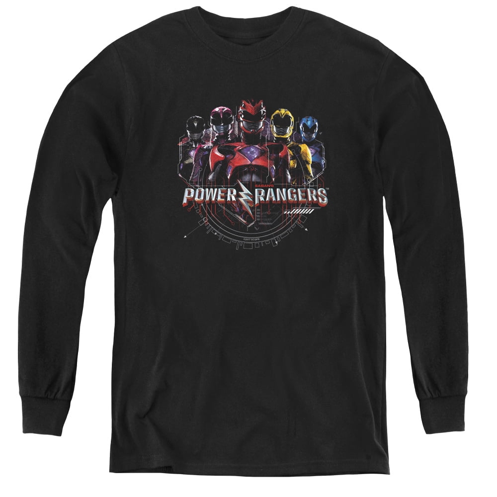 Power Rangers Ranger Circuitry Youth Long Sleeve T-Shirt Tee Black ...