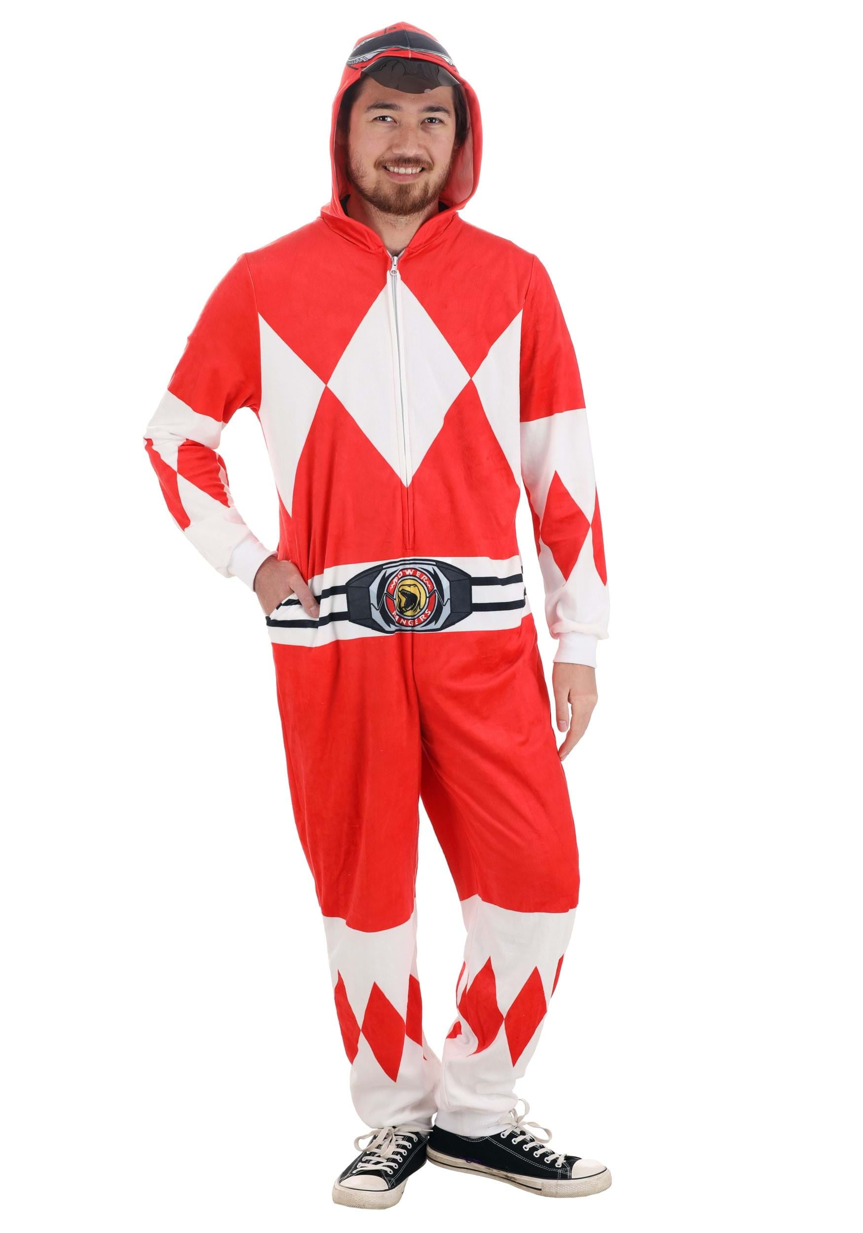 Power Rangers Red Ranger Adult Hooded Union Suit - Walmart.com