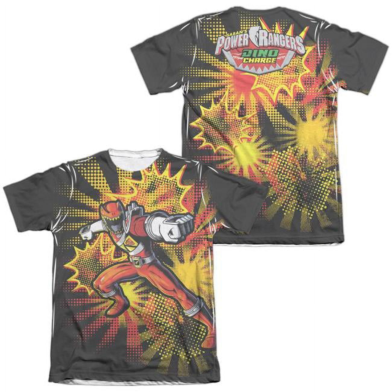 Power Rangers - Red Ranger Burst (Front/Back Print) - Short Sleeve ...