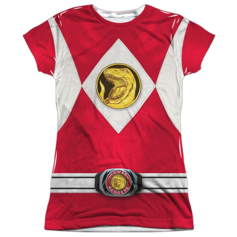 Power Rangers - Red Ranger Emblem - Juniors Cap Sleeve Shirt - XX-Large ...
