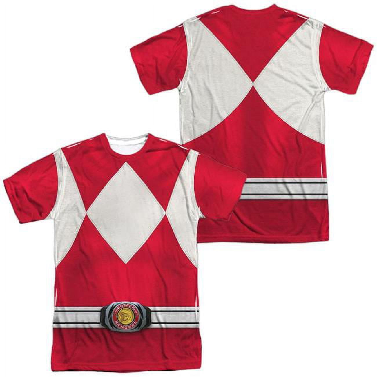 Power Rangers Men's Red Ranger Sublimation T-shirt White - Walmart.com