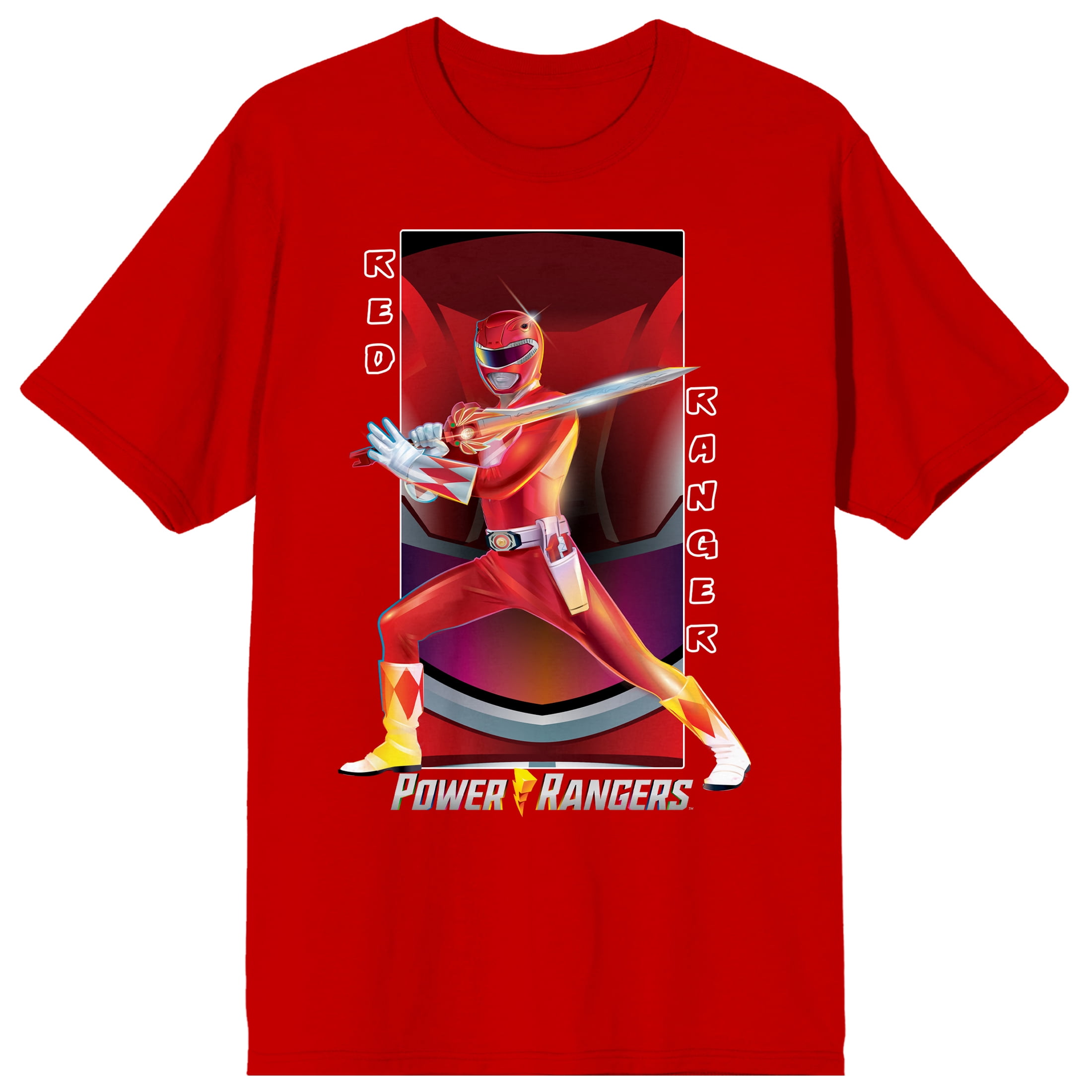 Power Rangers Red Ranger Pose Crew Neck Short Sleeve Red Men's T-shirt ...