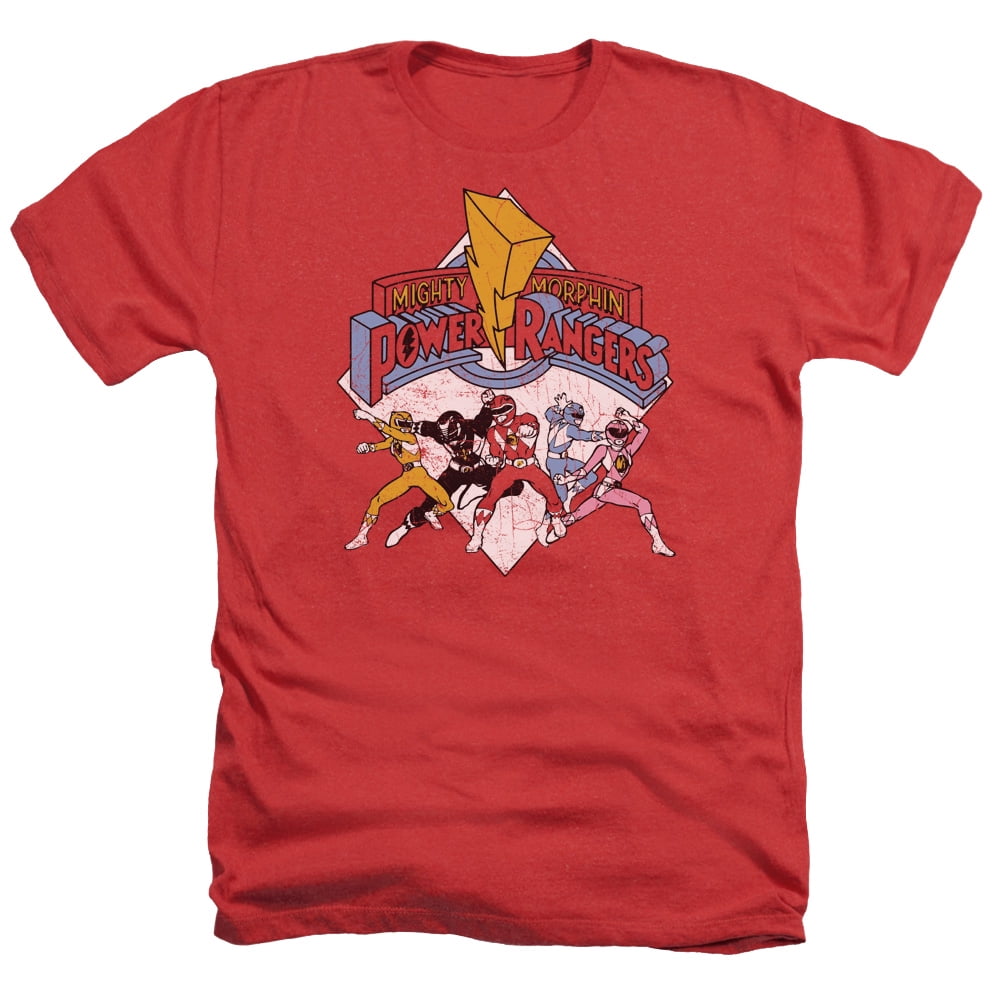 Power Rangers - Retro Rangers - Heather Short Sleeve Shirt - Large ...