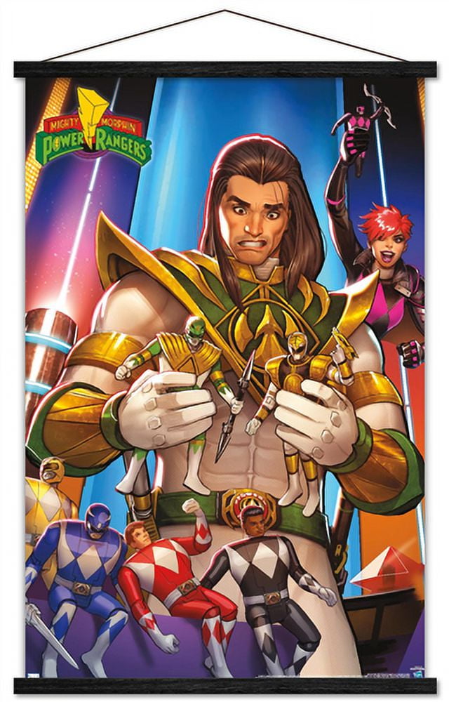 Power Rangers - Retro Wall Poster with Wooden Magnetic Frame, 22.375" x ...