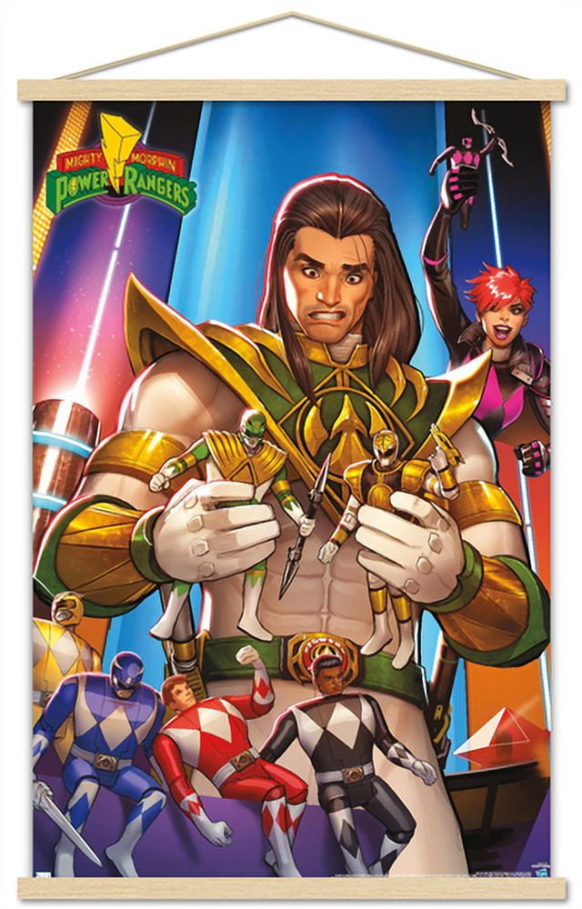 Power Rangers - Retro Wall Poster with Wooden Magnetic Frame, 22.375" x ...