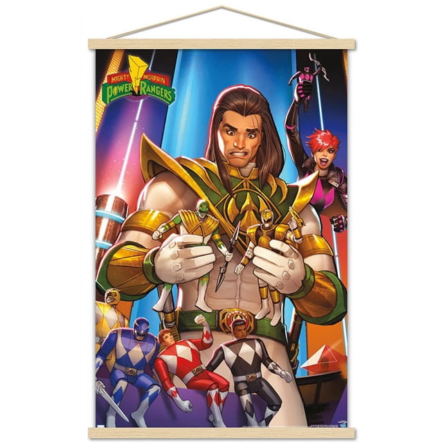 Power Rangers - Retro Wall Poster with Wooden Magnetic Frame, 22.375" x ...