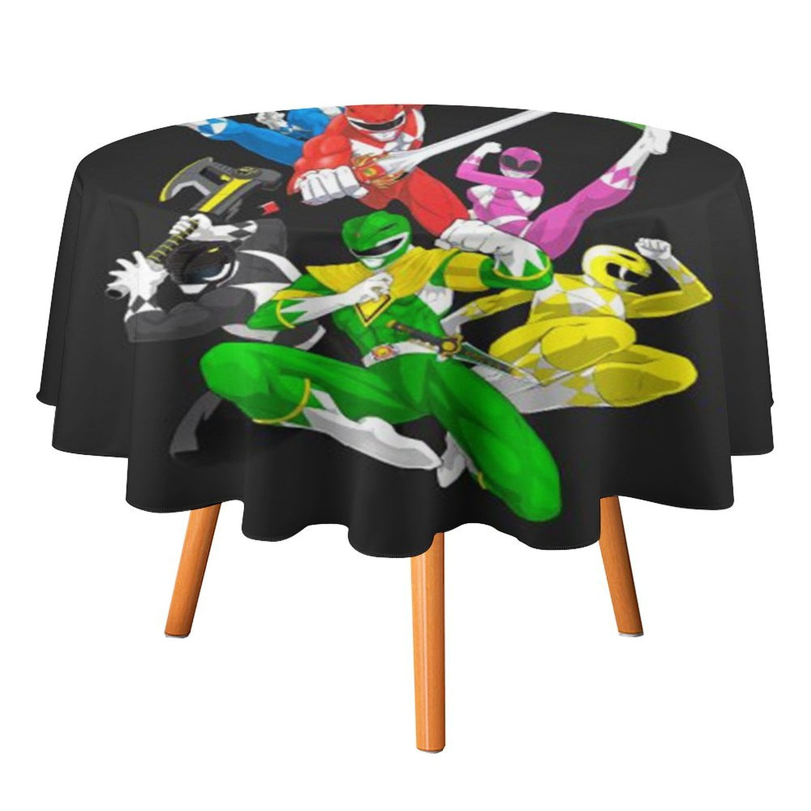 Power Rangers Round Tablecloth Print Decorative Table Cover Washable ...