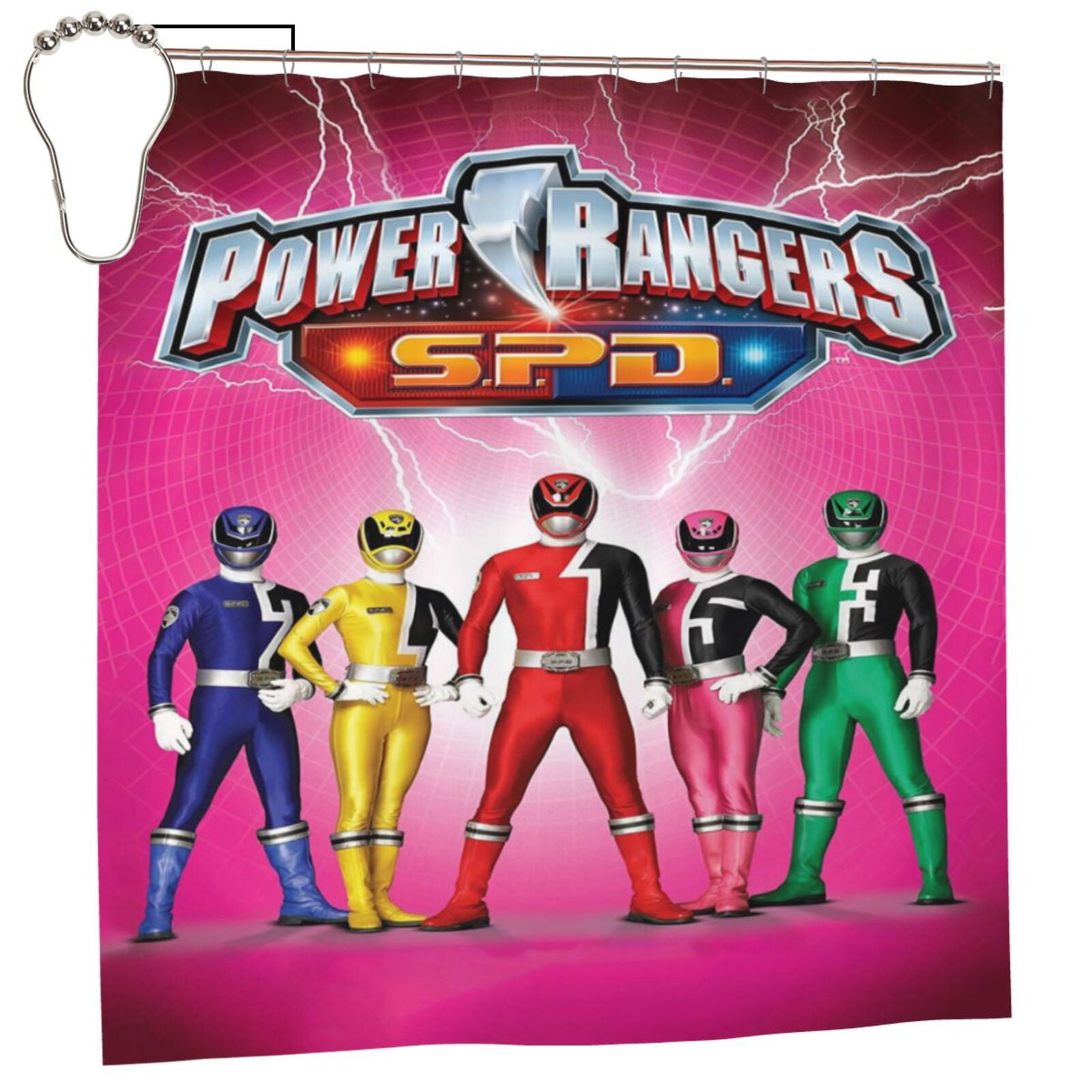 Power Rangers Shower Curtain Waterproof Cartoon Anime Shower Curtains ...