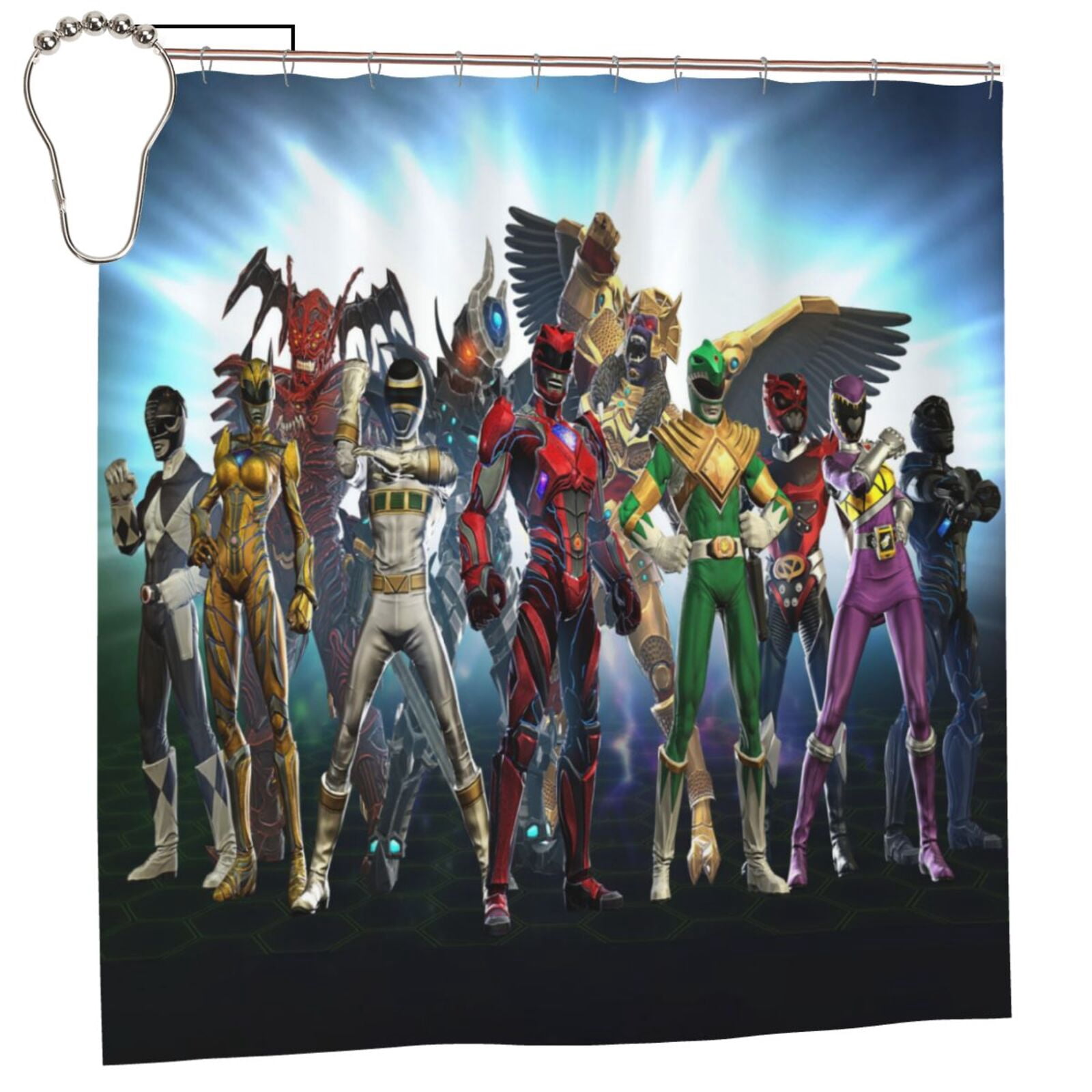 Power Rangers Shower Curtain Waterproof Cartoon Anime Shower Curtains ...
