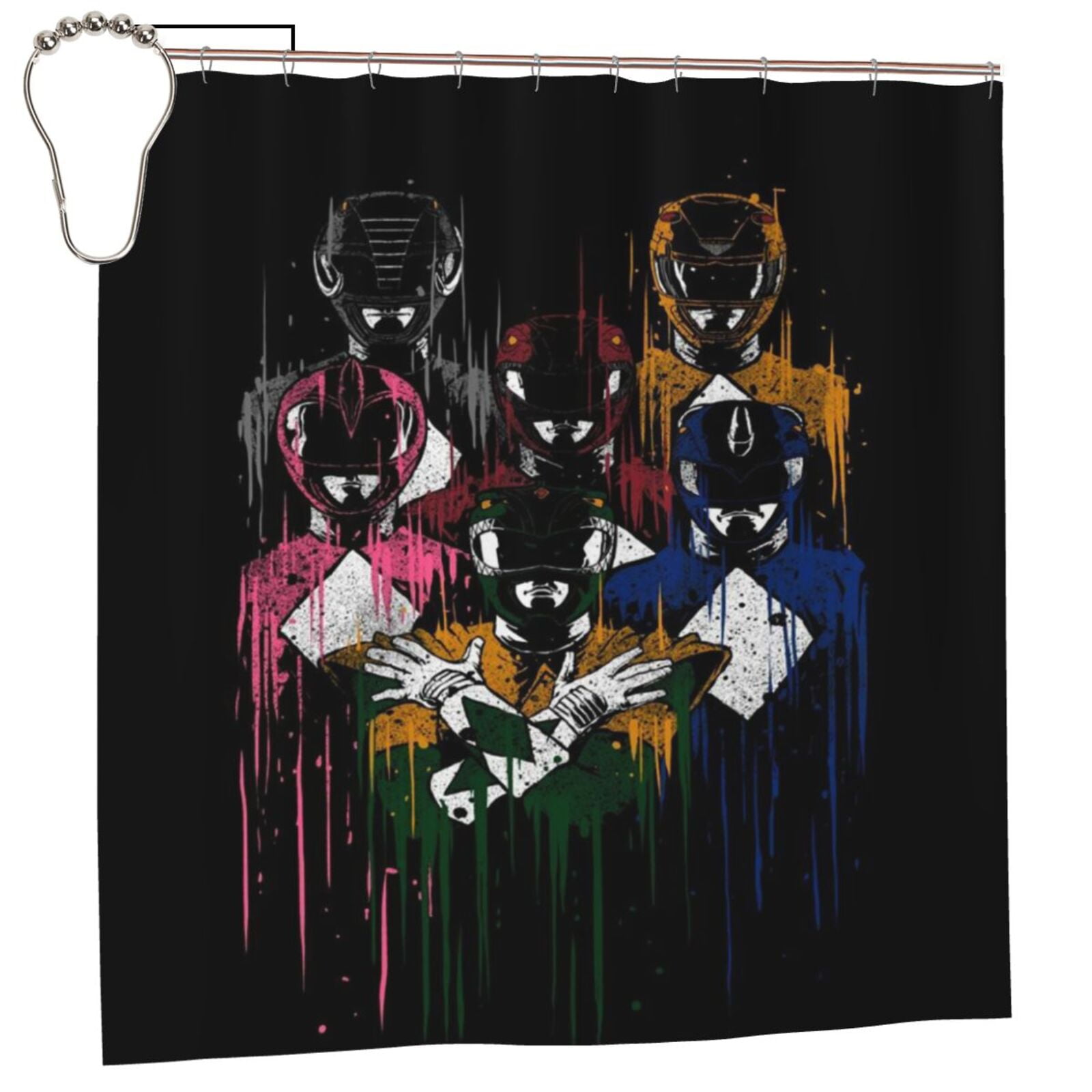 Power Rangers Shower Curtain Waterproof Cartoon Anime Shower Curtains ...