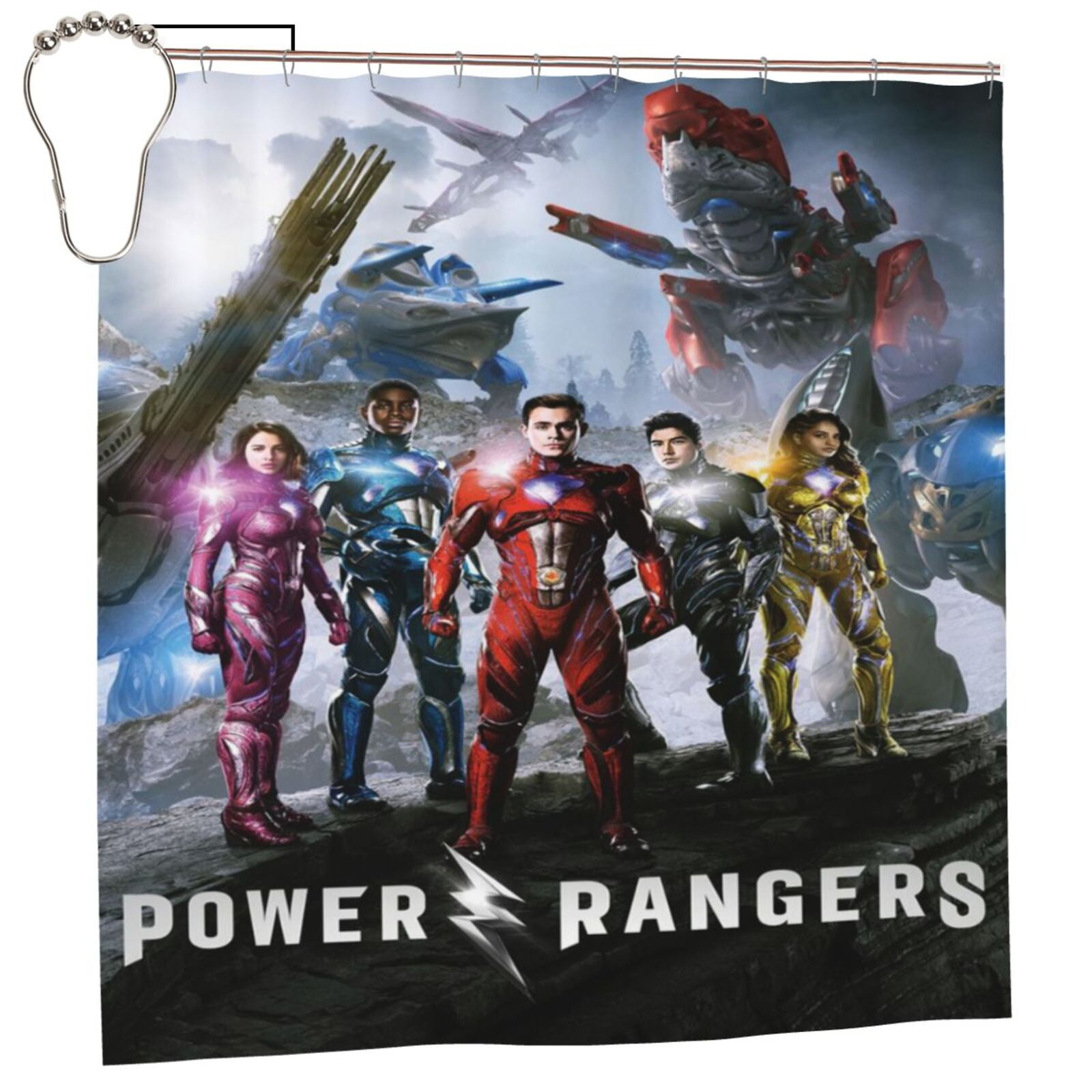 Power Rangers Shower Curtain Waterproof Cartoon Anime Shower Curtains ...