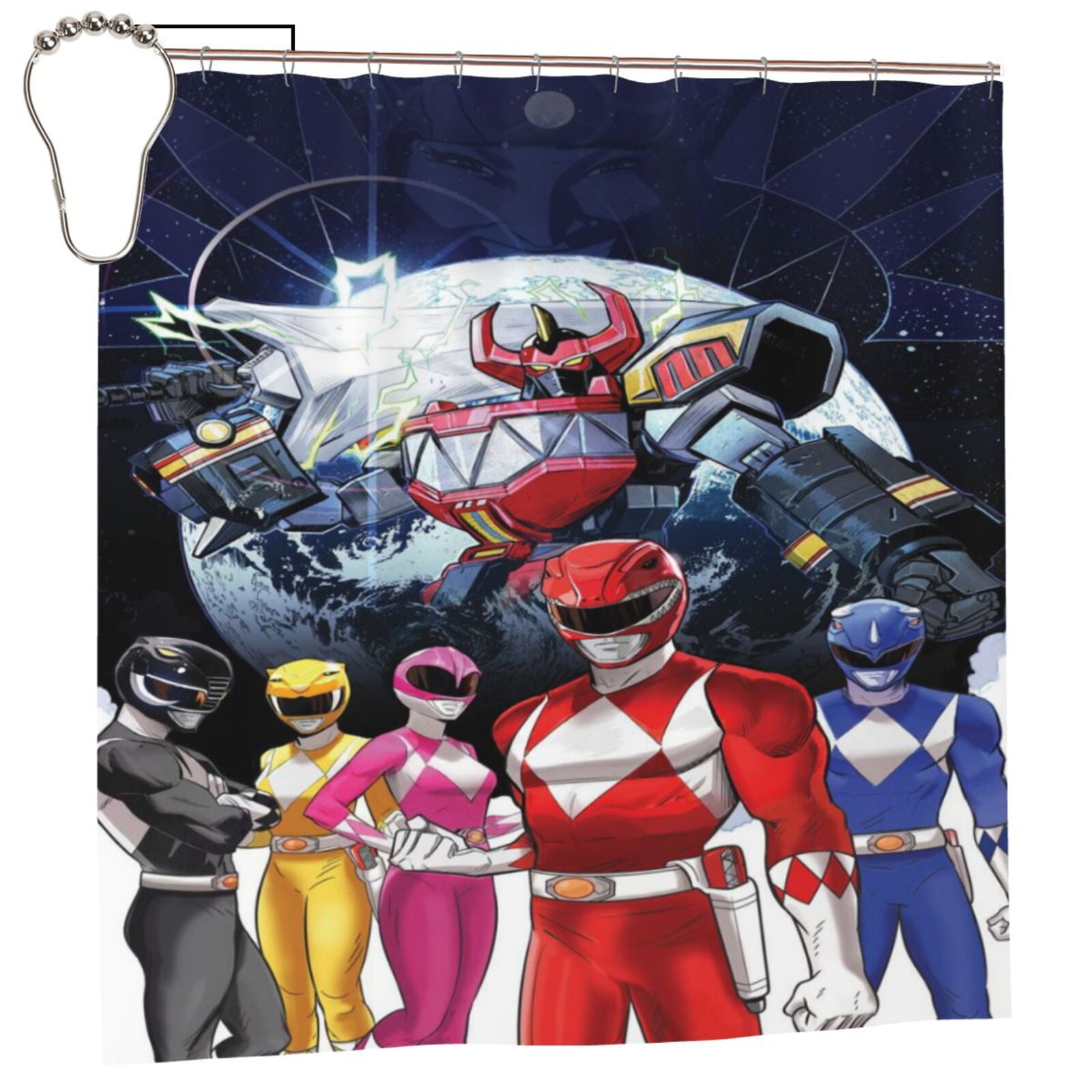 Power Rangers Shower Curtain Waterproof Cartoon Anime Shower Curtains ...