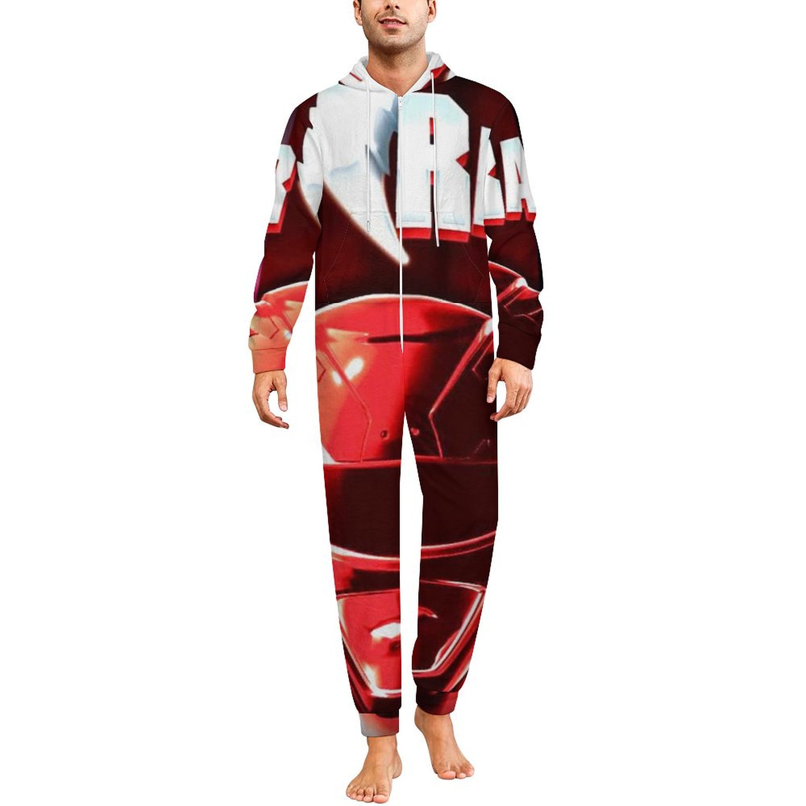 Power Rangers Unisex Onesie Pajamas Zipper Jumpsuit Hooded One Piece ...