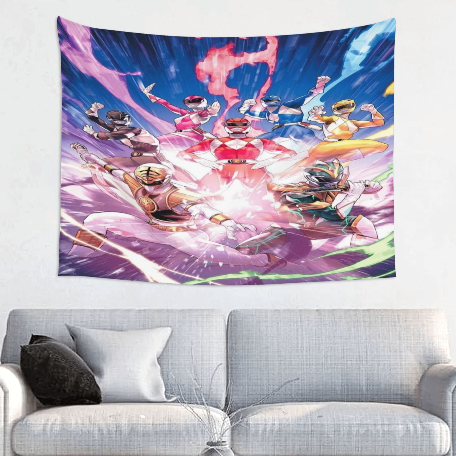 Power Rangers Wall Tapestry Cartoon Poster for Bedroom Aesthetics Funny ...