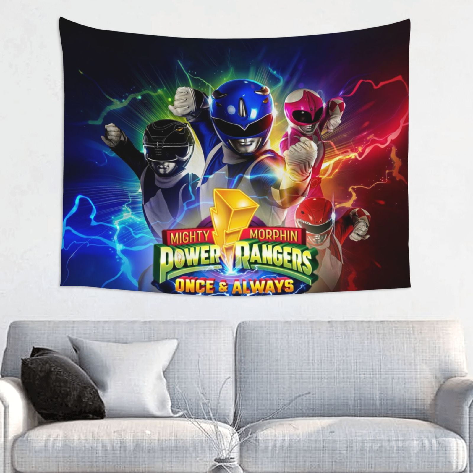 Power Rangers Wall Tapestry Cartoon Poster for Bedroom Aesthetics Funny ...