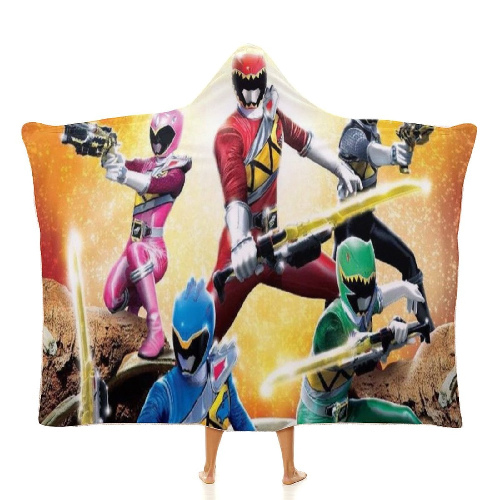 Power Rangers Wearable Blanket Cloak Arctic Velvet Hooded Blanket Soft ...