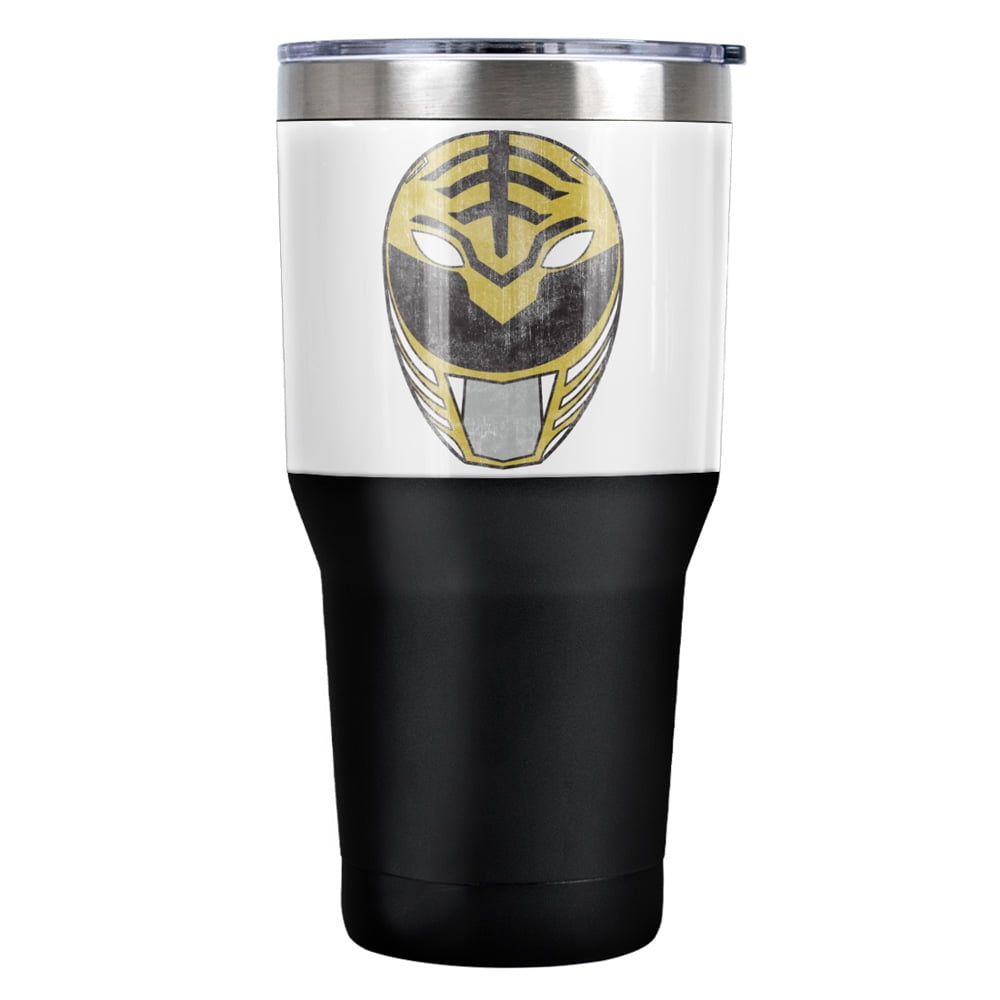 Power Rangers White Ranger Mask Stainless Steel Tumbler 30 oz Coffee ...