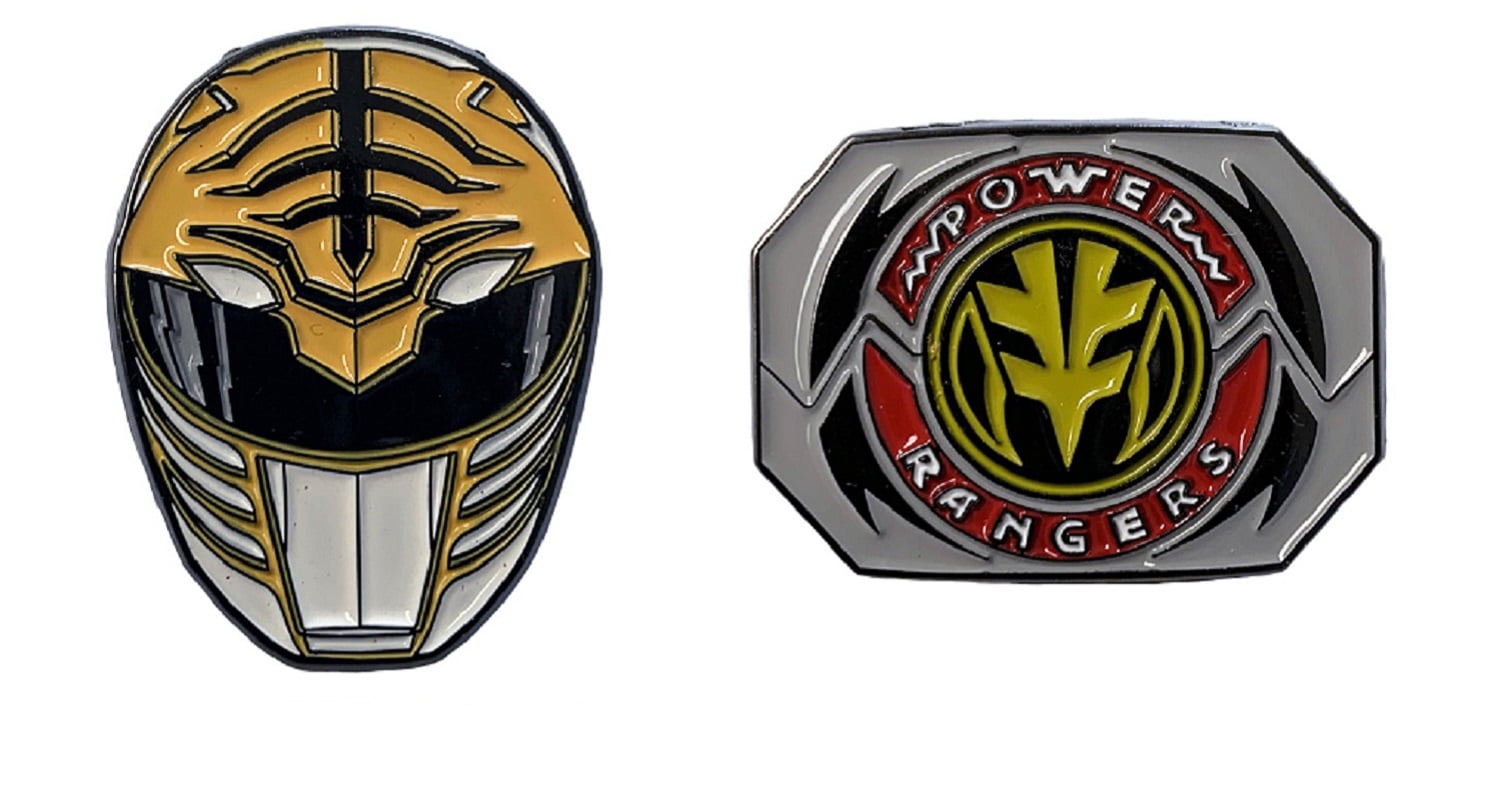 Power Rangers White Ranger Mask and Emblem Tommy 2 Pack Enamel Pin set ...