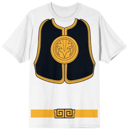 Power Rangers White Ranger Men's White Crew Neck Short Sleeve Cosplay ...
