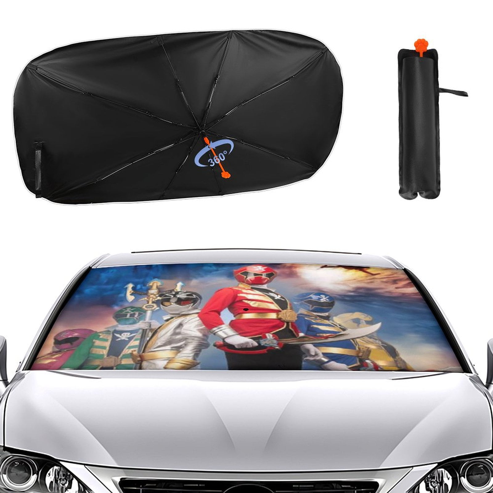 Power Rangers Windshield Sun Shade Umbrella - Foldable Car Window ...