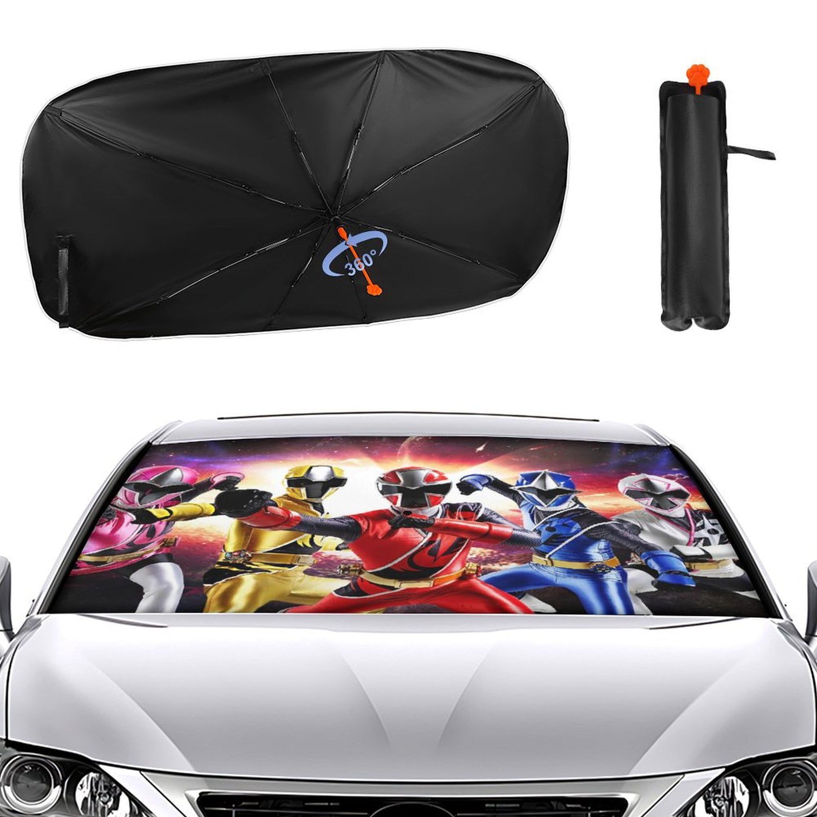 Power Rangers Windshield Sun Shade Umbrella - Foldable Car Window ...