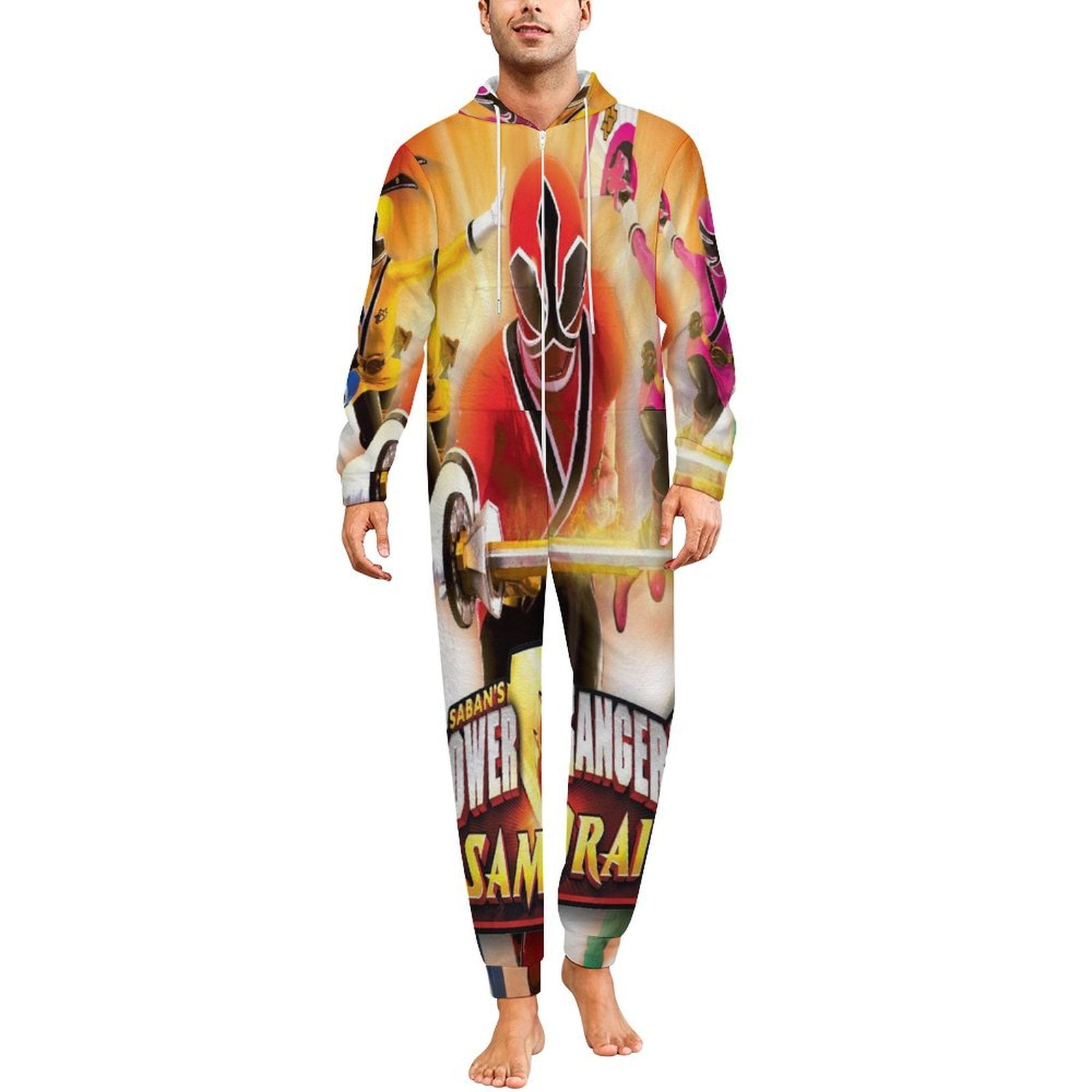 Power Rangers Women Men Pajamas Zipper Onesie Jumpsuit Hooded One Piece ...