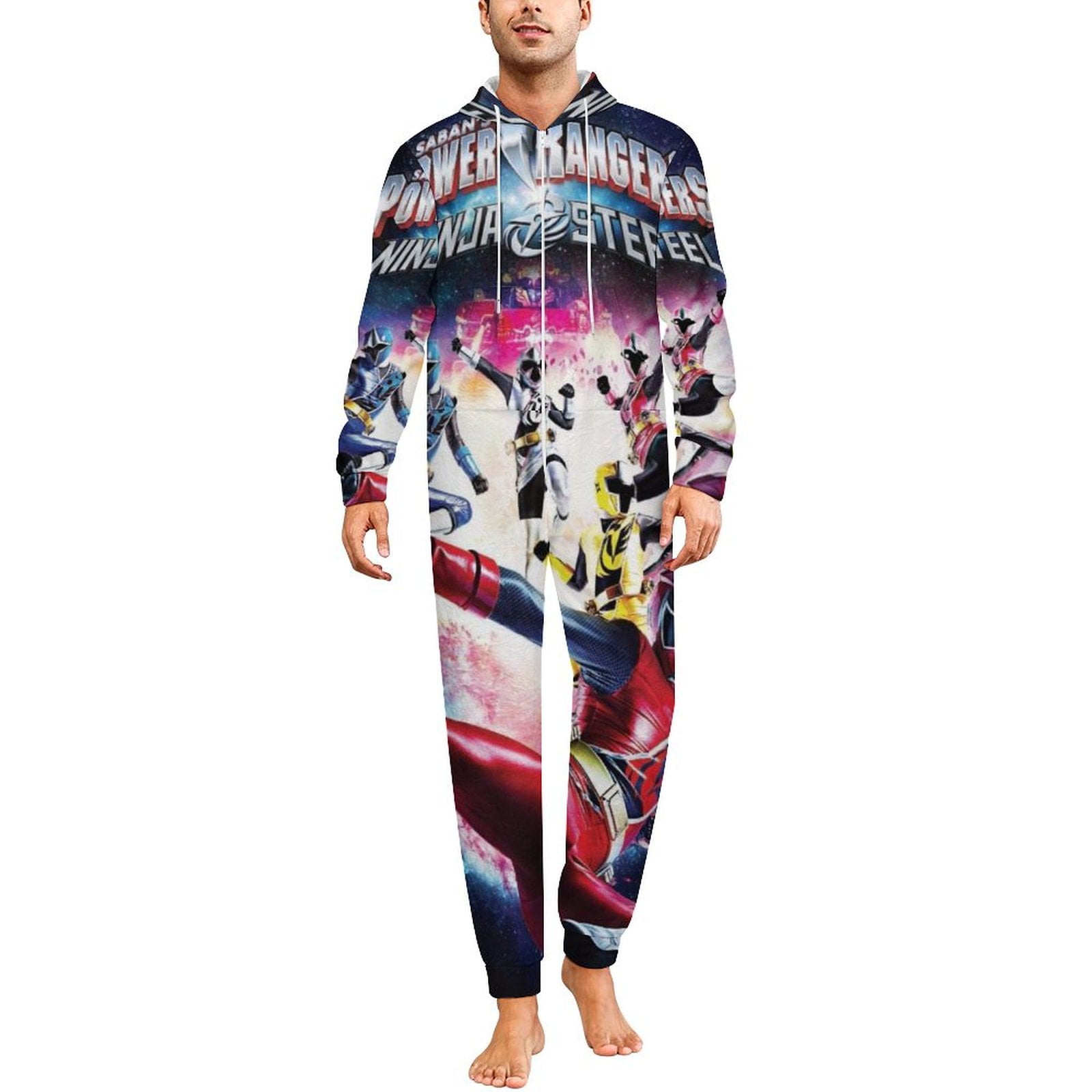 Power Rangers Women Men Pajamas Zipper Onesie Jumpsuit Hooded One Piece ...
