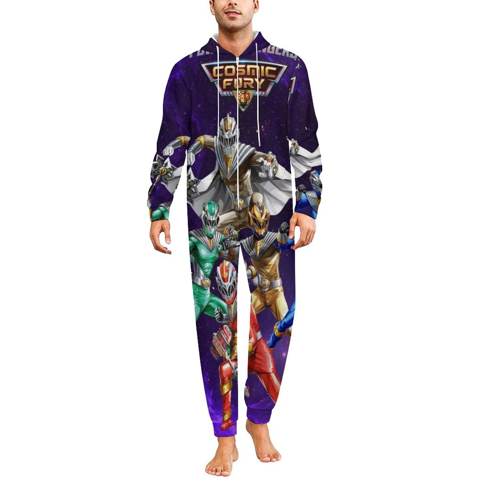 Power Rangers Women Men Pajamas Zipper Onesie Jumpsuit Hooded One Piece ...